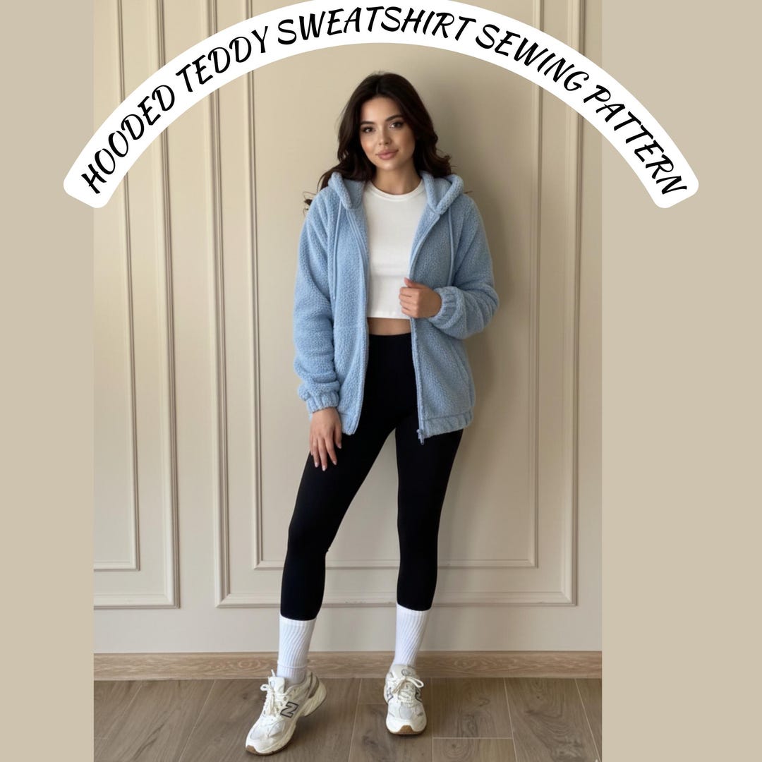 Hooded Zip up Sweatshirt Sewing Pattern | Casual Hoodie PDF | Women’s ...