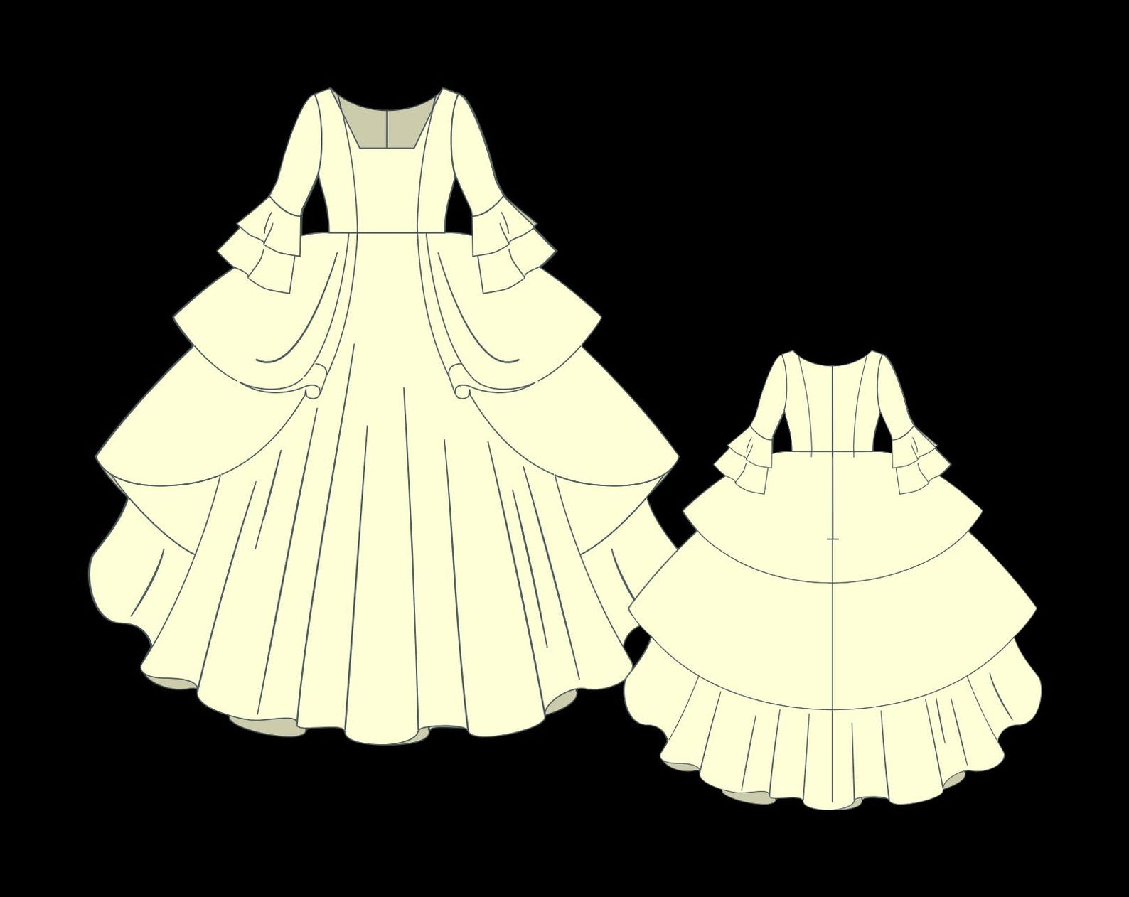 Queen Gown Sewing Pattern | Renaissance Ball Gown | Historical Dress ...