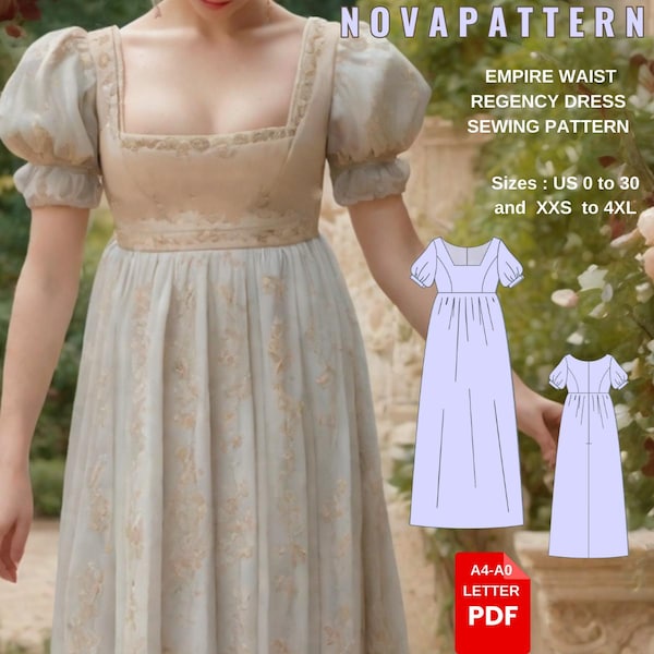 Empire Waist Dress Patterns - Etsy