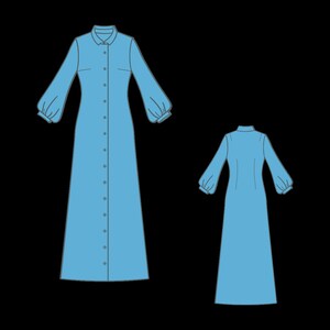 Modest Maxi Dress Bishop Long Sleeve Pattern|renaissance,medieval Dress ...