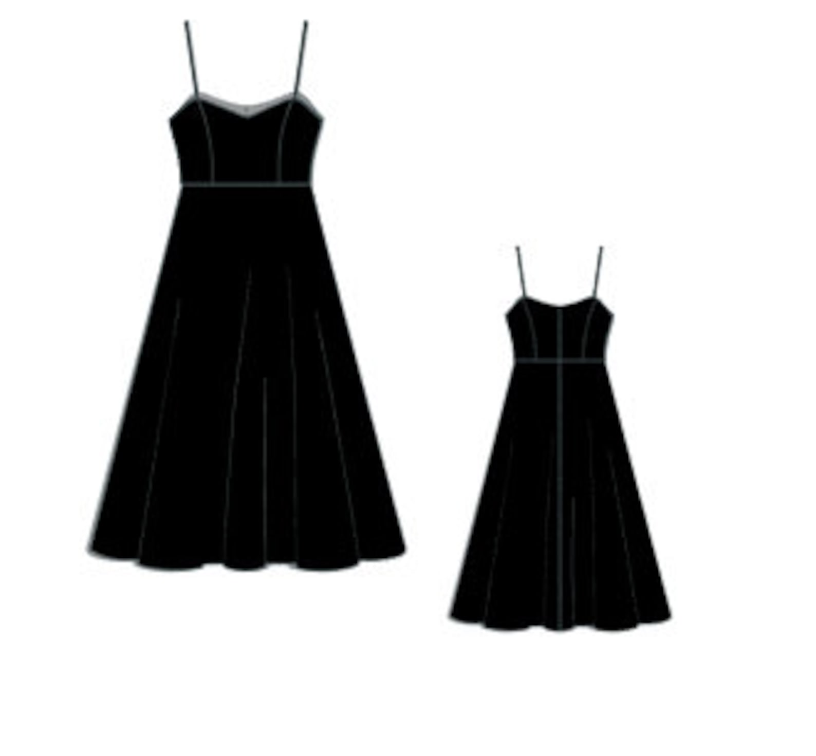 Black Velvet Dress Sewing Pattern | Elegant Fit and Flare Dress PDF ...