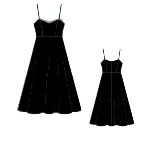 Black Velvet Dress Sewing Pattern | Elegant Fit and Flare Dress PDF ...