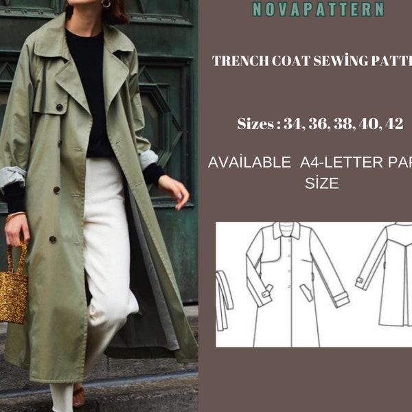 Trench Coat Pattern - Etsy