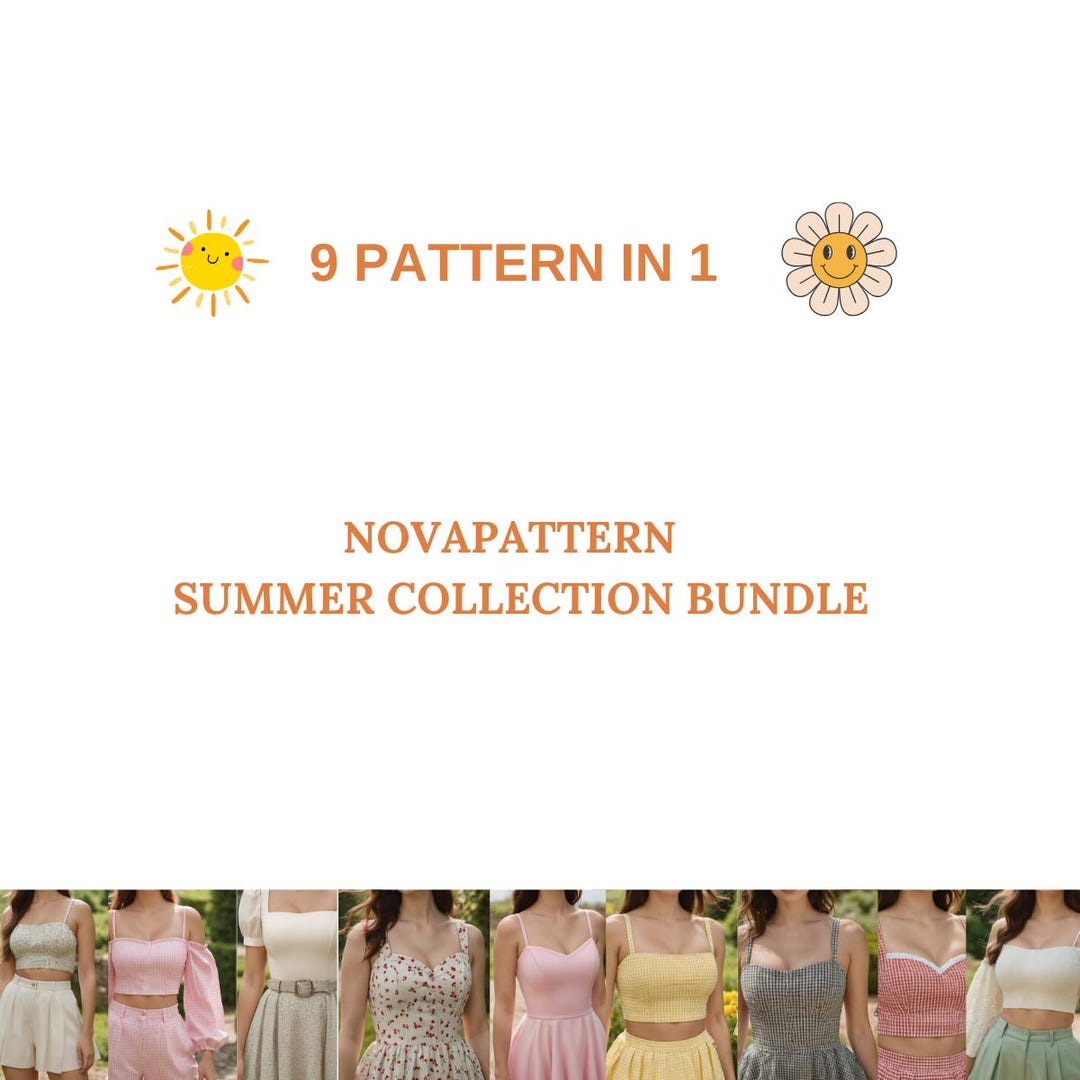 Cottagecore Summer Outfit Sewing Pattern Bundle (PDF Download, US 2-30 ...