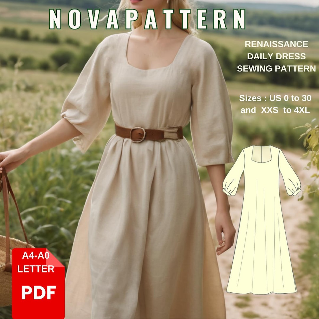 Renaissance Dress & Corset Sewing Pattern: Elvish Fantasy Costume (PDF ...