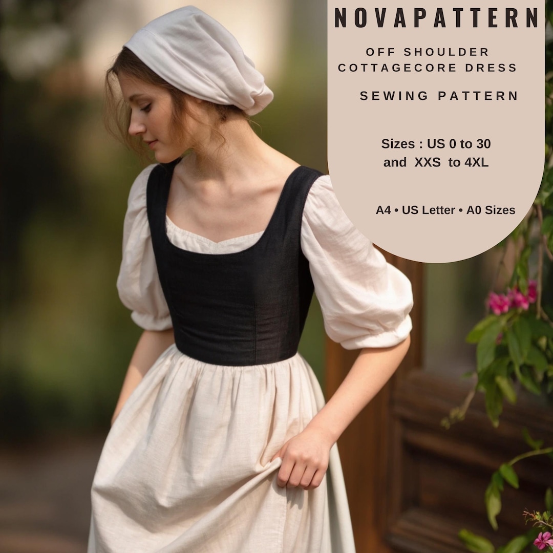 Renaissance Regency Cosplay Dress Pattern and Corset Set,fantasy Dress ...