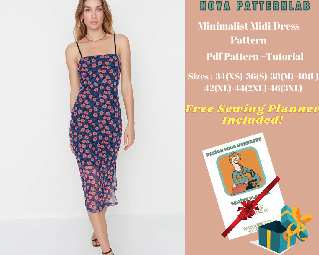 Minimalist Dress Patternsewing Pattern for Beginnersincluded - Etsy