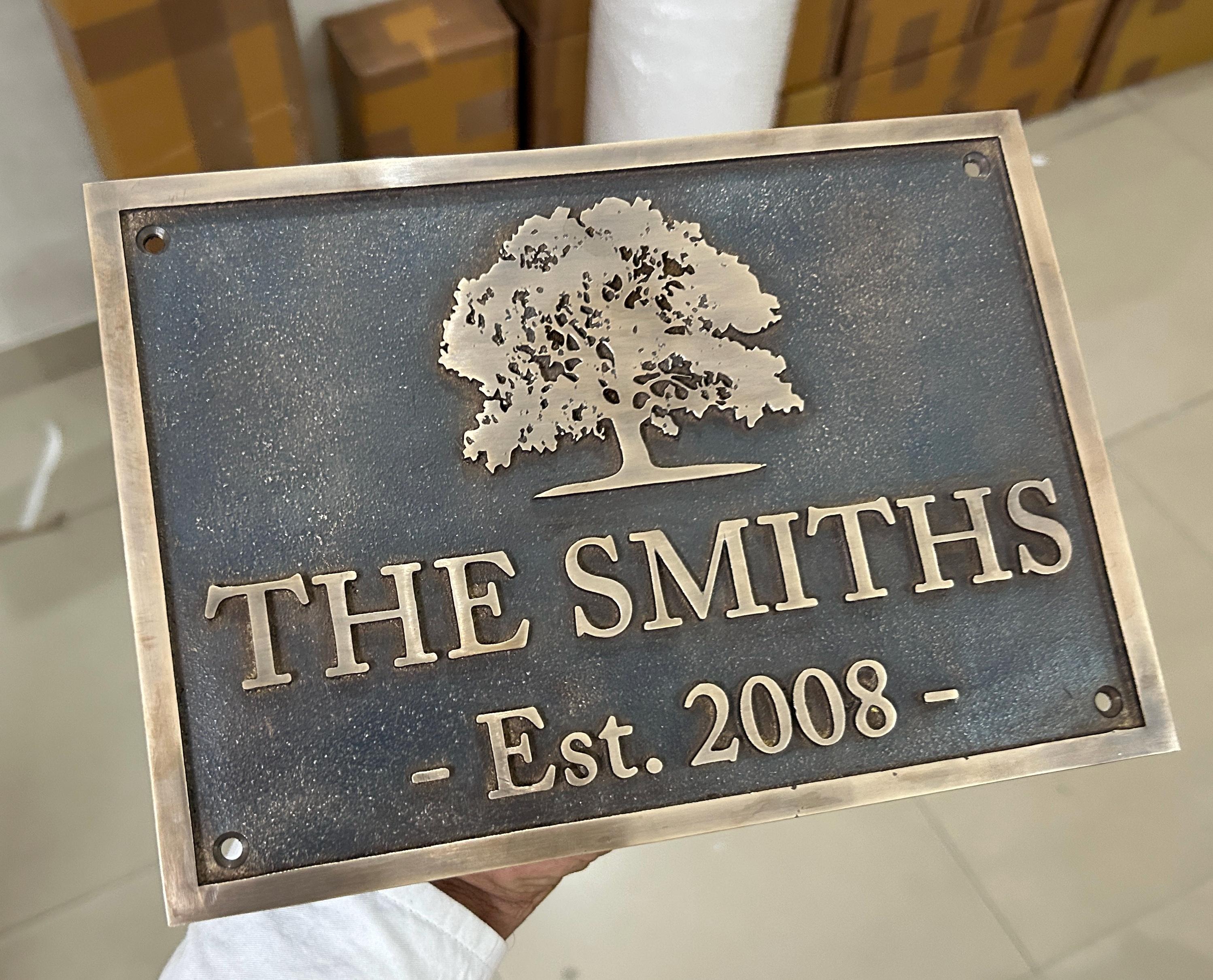 Custom Bronze Plaque – Garden Decor , Vintage-inspired Outdoor Sign ...