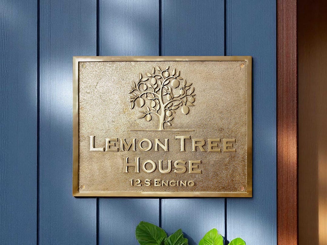 Personalized House Name Signs & Plaques - Customized Brass Plaques ...