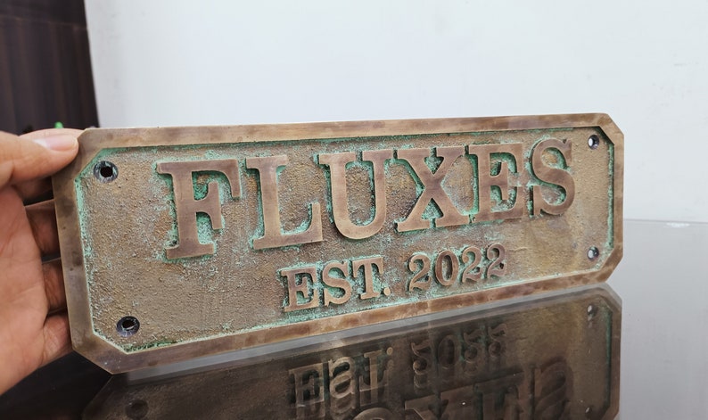 Personalized Bronze Establish Signs - Green Patina Custom Plaque ...