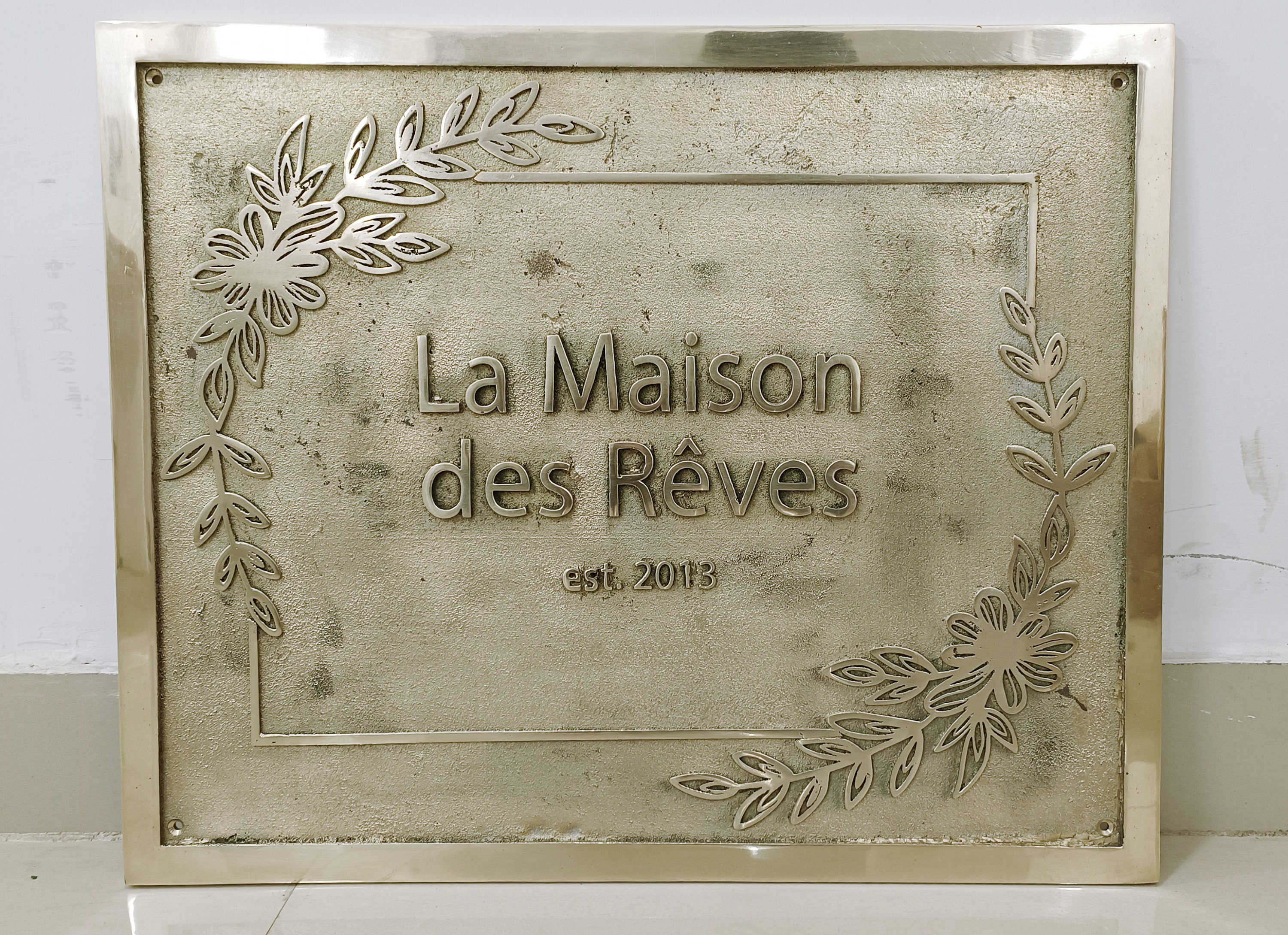 Custom Cast Brass Sign Antique Custom Logo Embossed Sign - Etsy