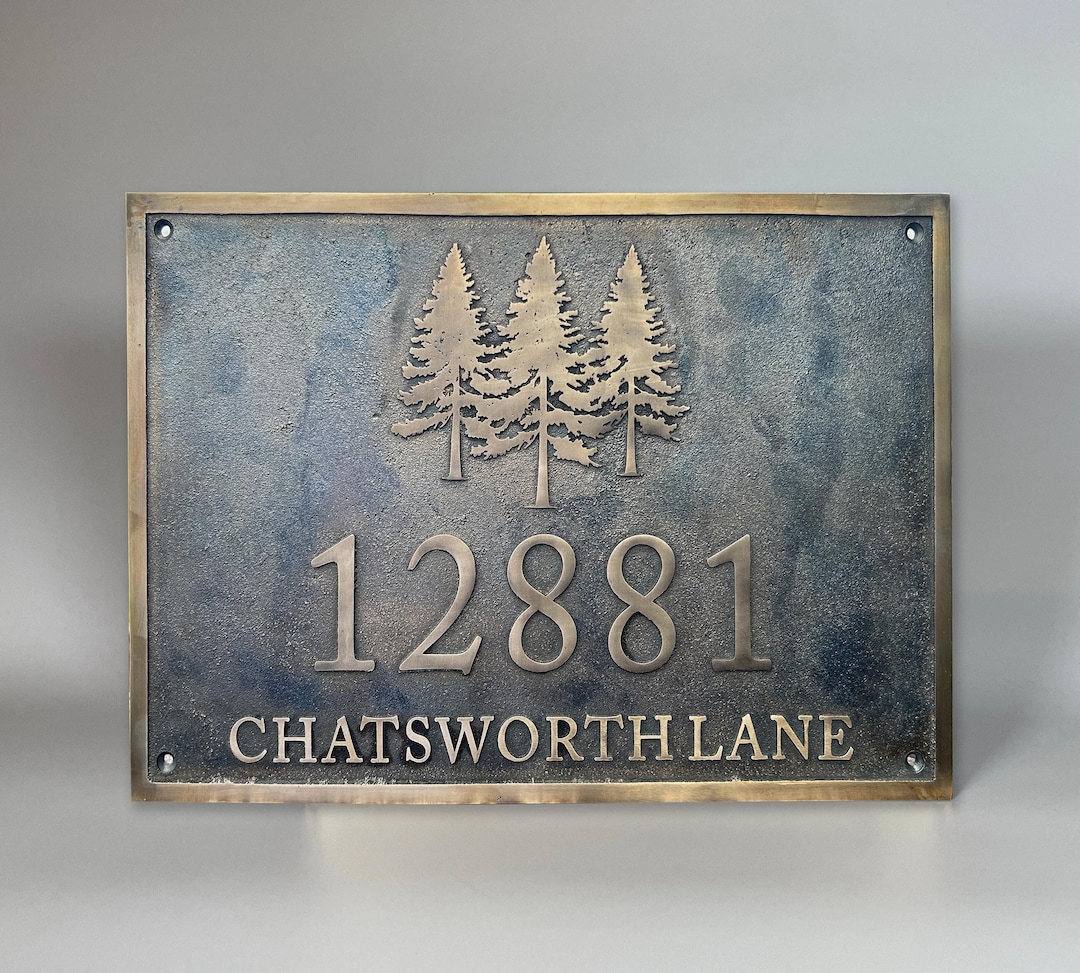 Personalized Solid Bronze Address Plaque – Custom Door Sign – Plaque ...