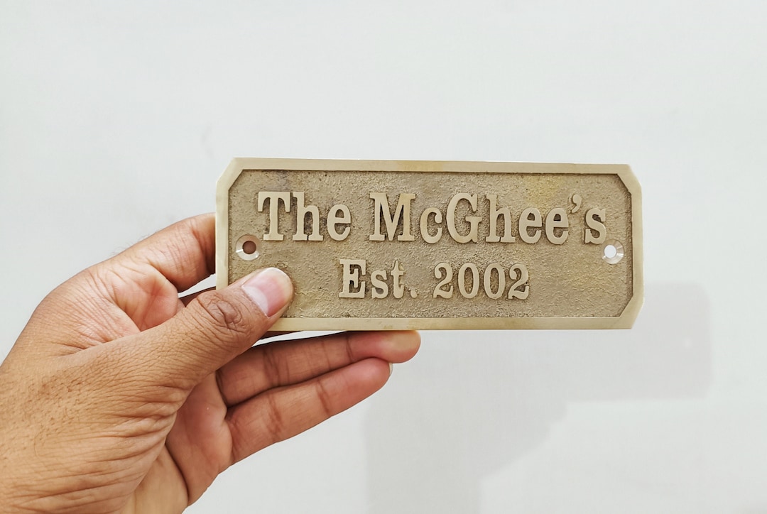 Personalized Cast Brass Signs Customized Plaques Established Signs ...