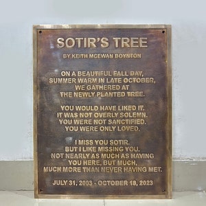 Fully Customized Bronze Plaque - Cast Bronze Vintage Signs - Family ...