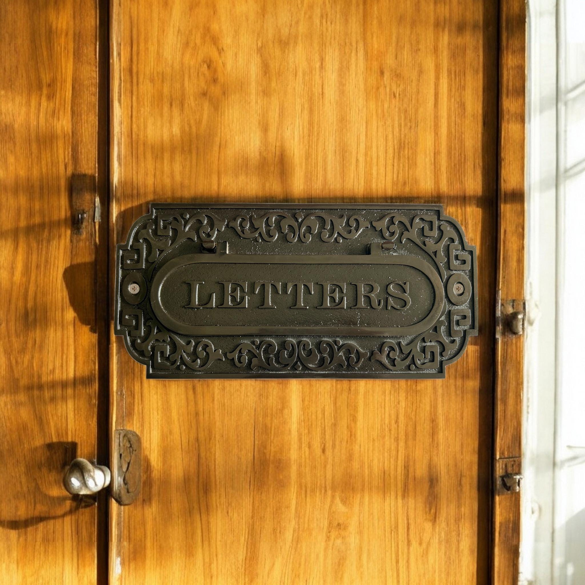 Personalized Bronze Mail Slot – Letter Flap – Front Door Postal Slot ...