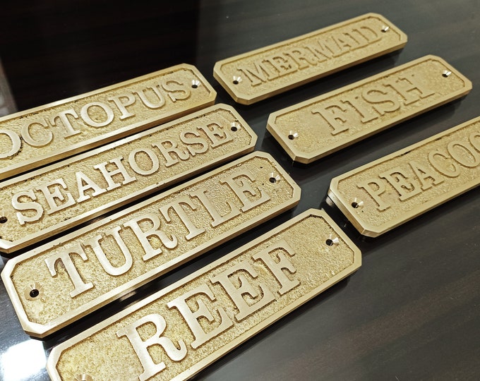Customized Classic Brass Signs - Nautical Signs and Plaques - Heavy ...