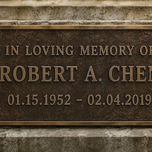 Personalized Memorial Plaque - Bronze Commemorative Sign, Bereavement ...