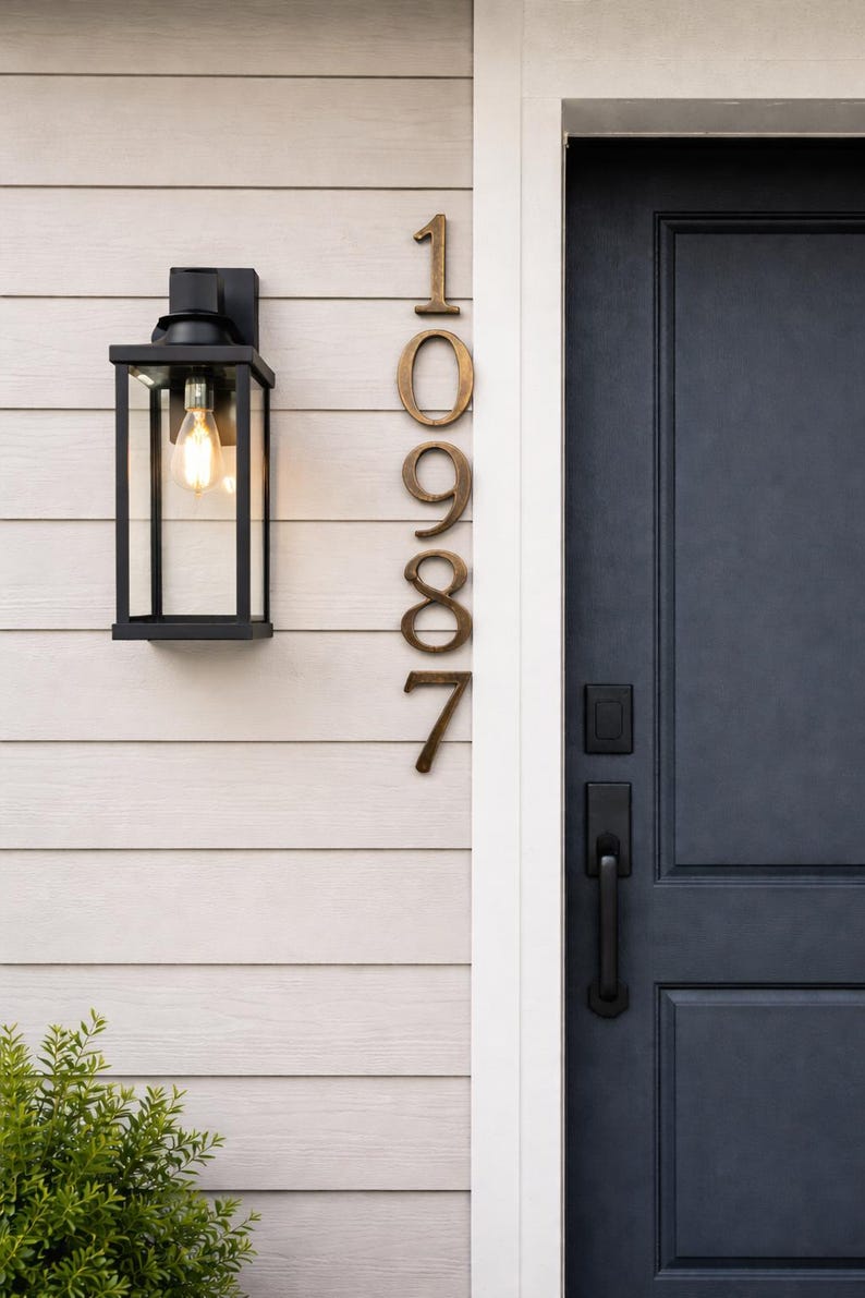 Solid Bronze Floating House Number - Modern Address Sign - Modern House ...