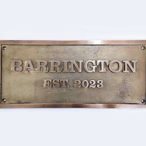 Fully Customized Bronze Plaque Cast Bronze Vintage Signs Family Name ...