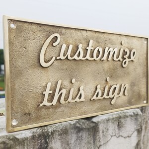 Personalized Vintage Plaques Old Fashioned Cast Brass Long Lasting Name ...