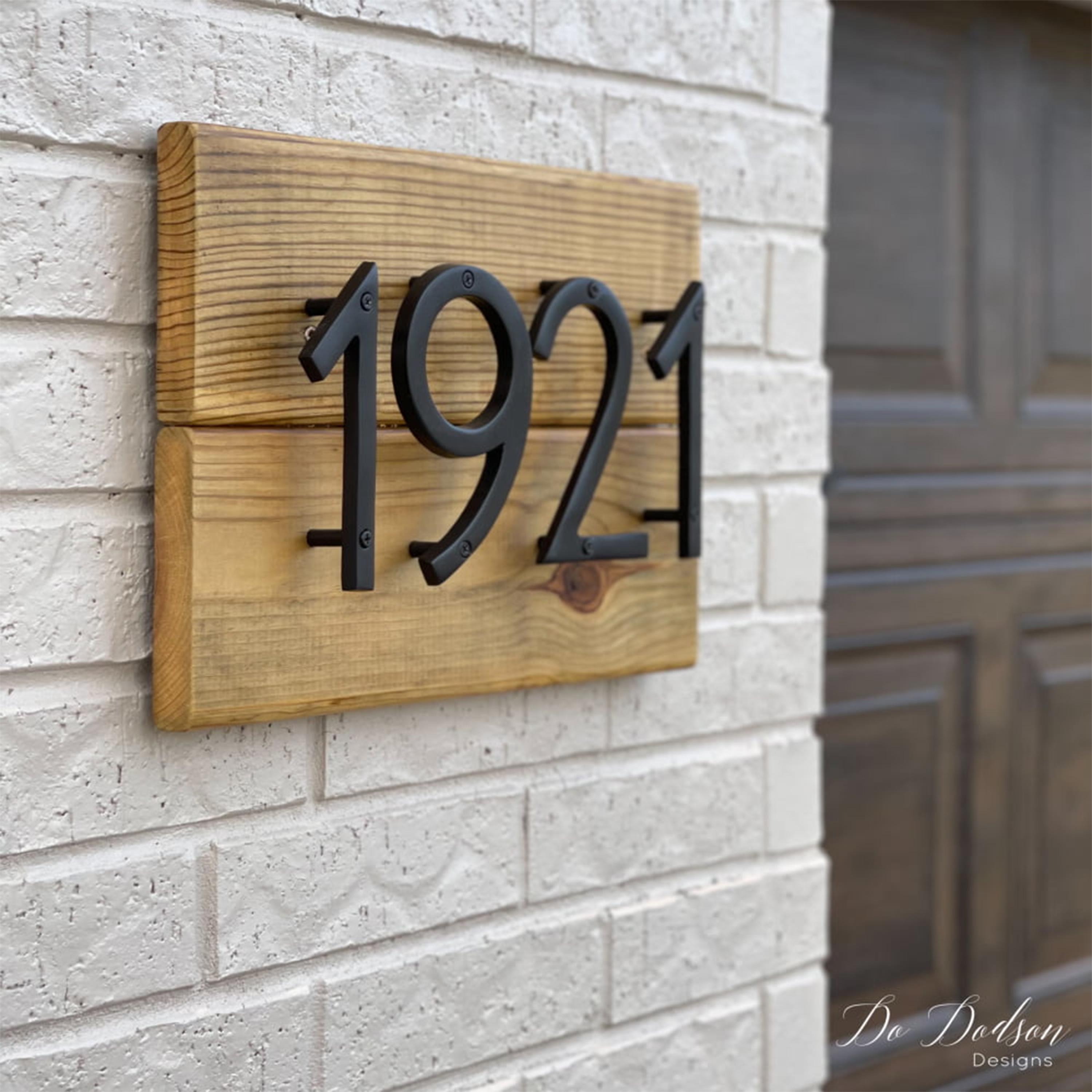 Modern House Numbers - Brushed Brass Material Letters - Custom Size ...