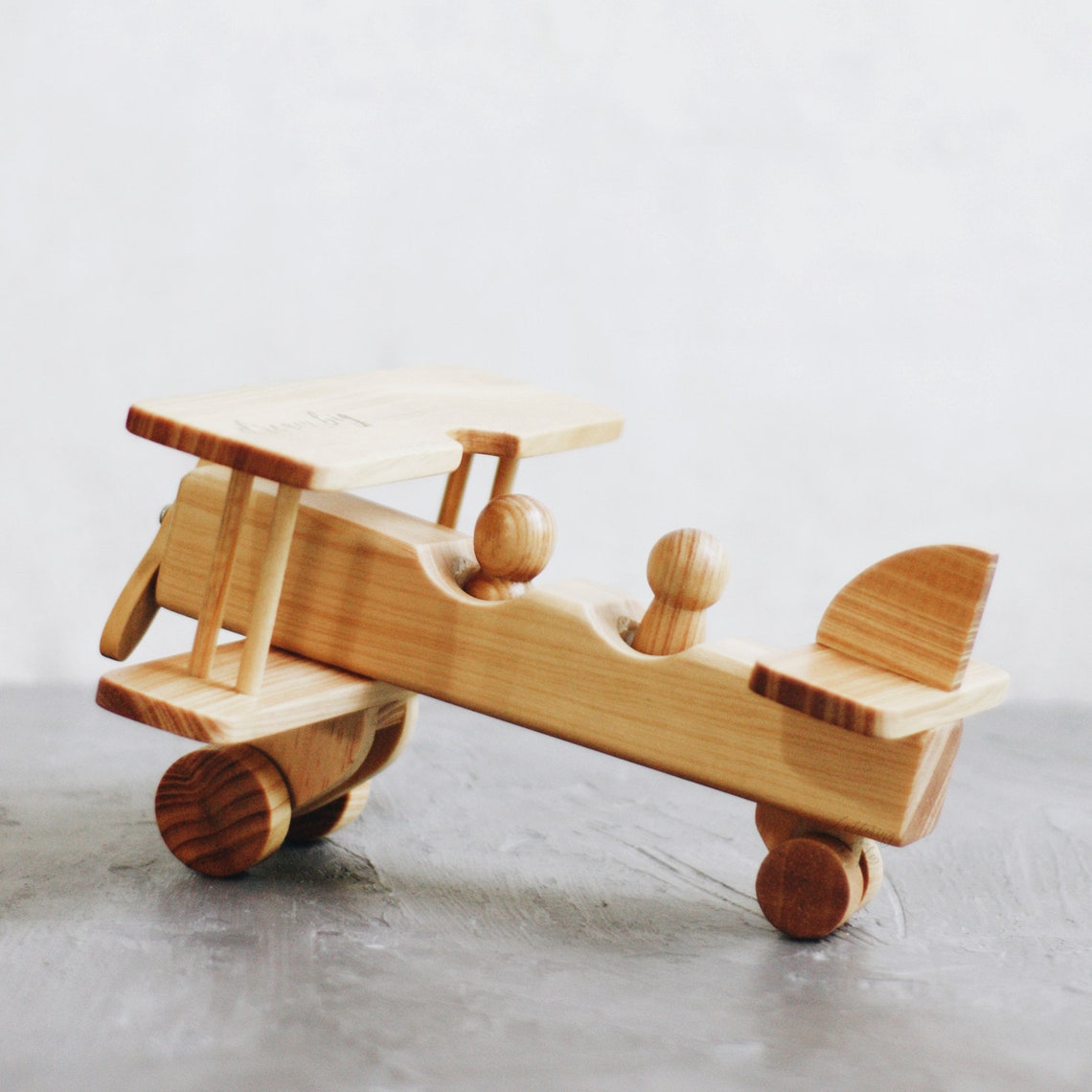 Classic Plane With Peg Dolls Premium Children's Vehicle Wooden Toy ...