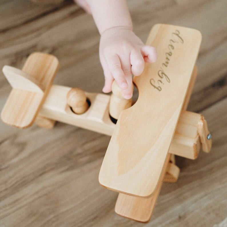 Classic Plane With Peg Dolls Premium Children's Vehicle Wooden Toy ...