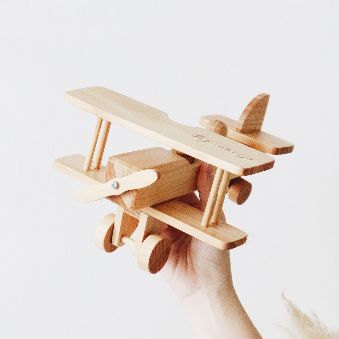 Classic Plane With Peg Dolls Premium Children's Vehicle Wooden Toy ...