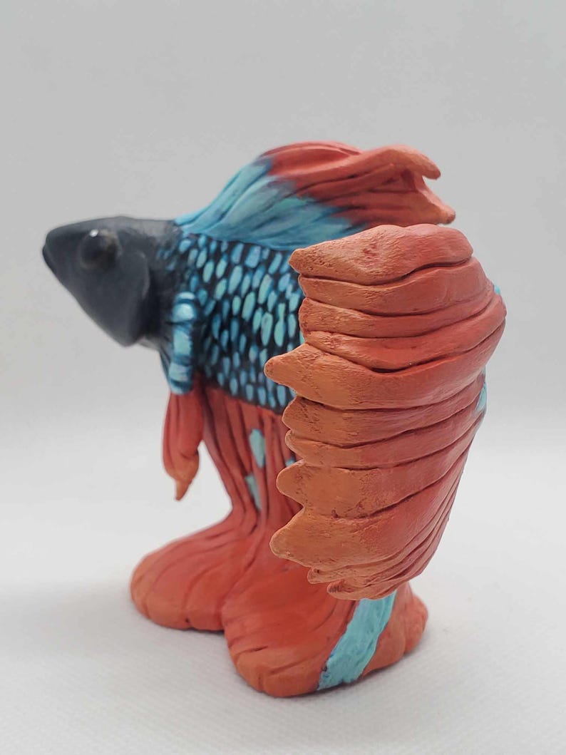 Betta Fish + Custom Pet Portrait Polymer Clay Sculpture - Etsy
