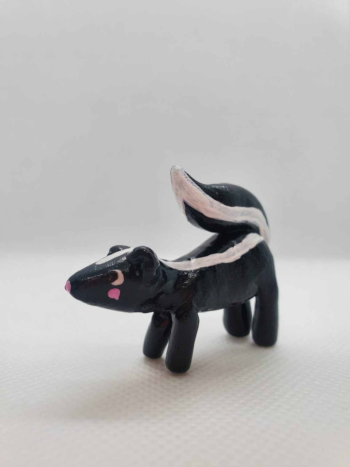 Mini Skunk, Polymer Clay Skunk, Mini Skunk Sculpture, Handmade, Hand ...
