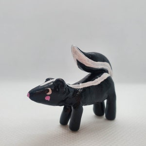 Mini Skunk, Polymer Clay Skunk, Mini Skunk Sculpture, Handmade, Hand ...