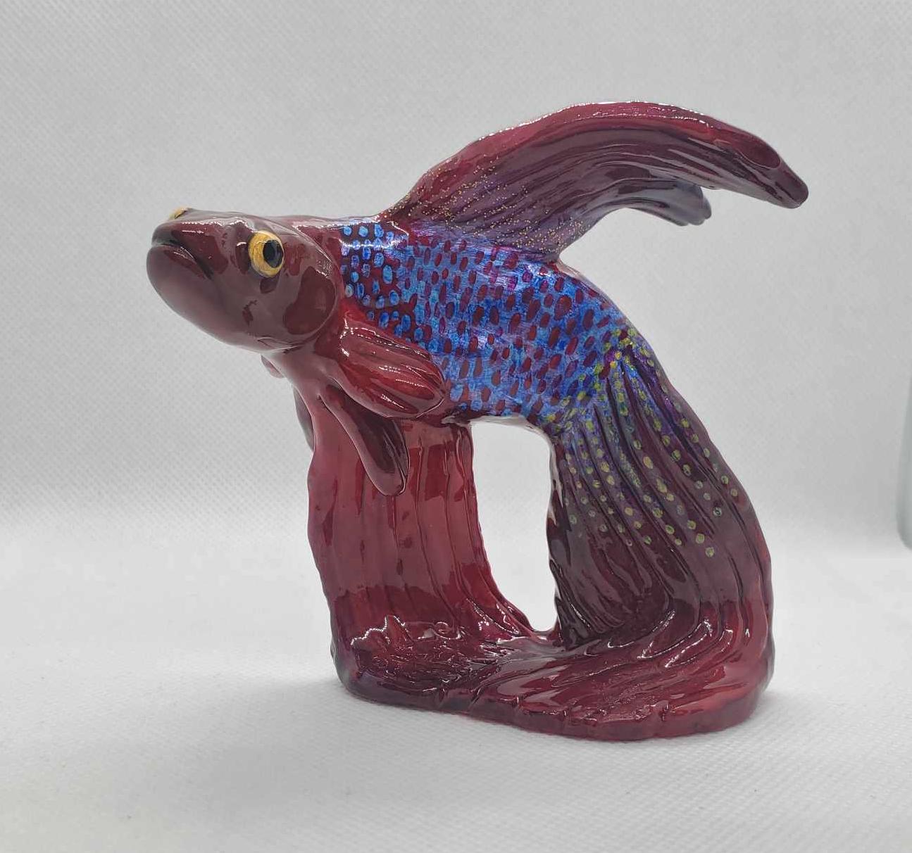 Betta Fish + Custom Pet Portrait Polymer Clay Sculpture - Etsy
