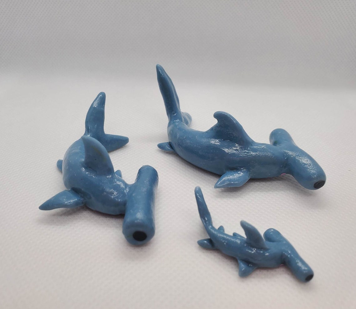 Mini Hammerhead Shark, Polymer Clay Shark, Mini Shark, Hammerhead ...