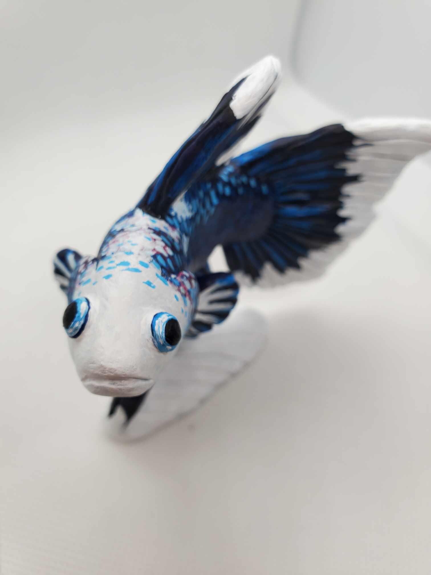 Betta Fish + Custom Pet Portrait Polymer Clay Sculpture - Etsy