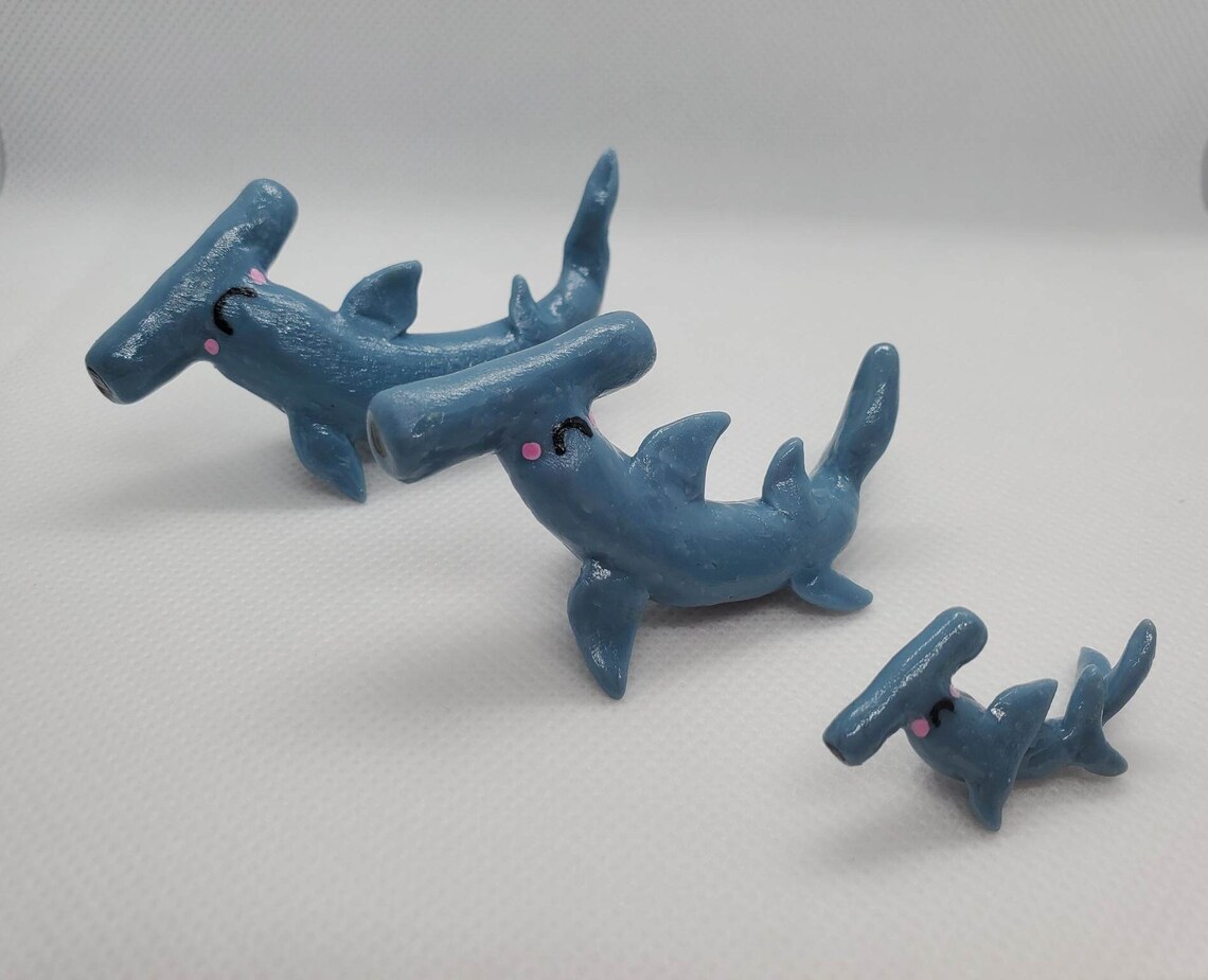 Mini Hammerhead Shark, Polymer Clay Shark, Mini Shark, Hammerhead ...