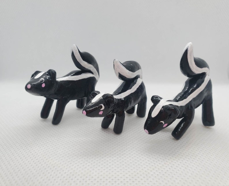 Mini Skunk, Polymer Clay Skunk, Mini Skunk Sculpture, Handmade, Hand ...