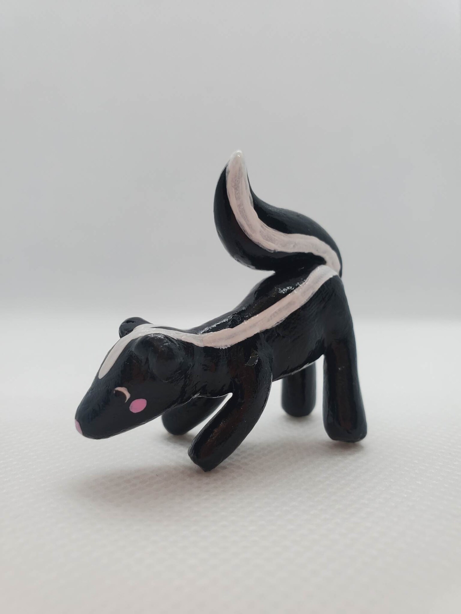 Mini Skunk, Polymer Clay Skunk, Mini Skunk Sculpture, Handmade, Hand ...