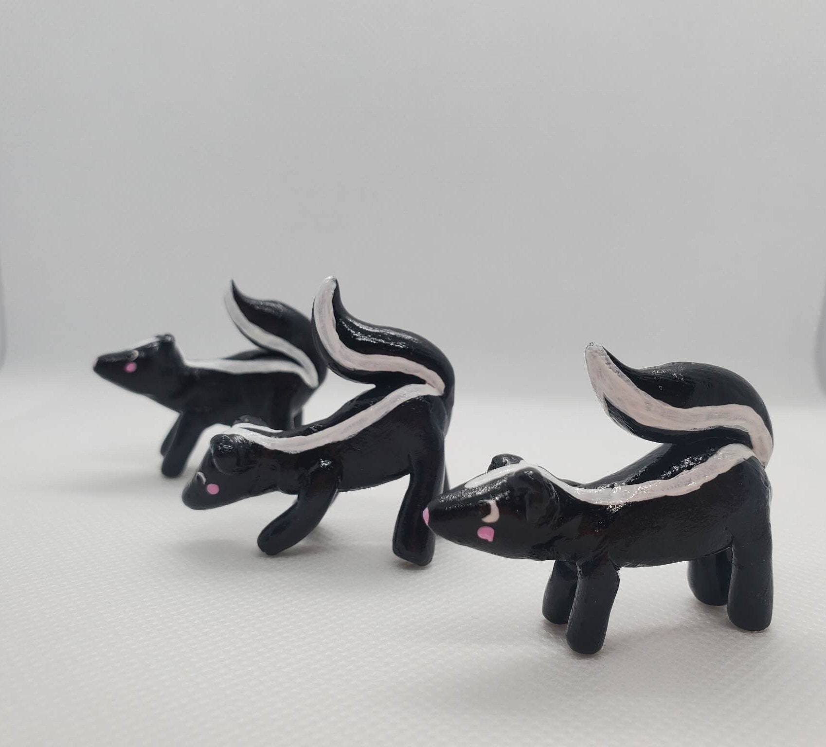 Mini Skunk, Polymer Clay Skunk, Mini Skunk Sculpture, Handmade, Hand ...