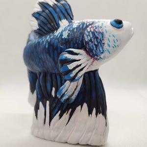 Betta Fish + Custom Pet Portrait Polymer Clay Sculpture - Etsy