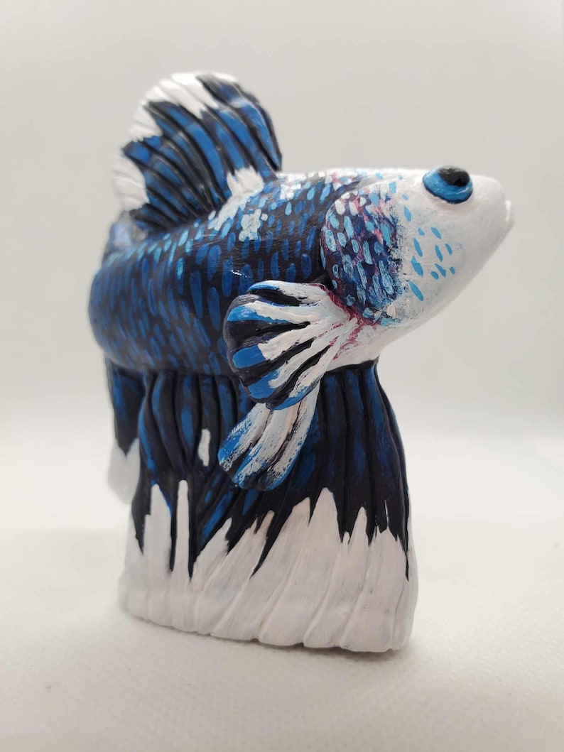 Betta Fish + Custom Pet Portrait Polymer Clay Sculpture - Etsy