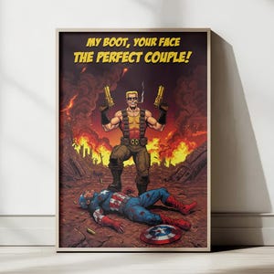 Duke Nukem Vs Captain America Digital Poster | What If Gaming Wall Art ...