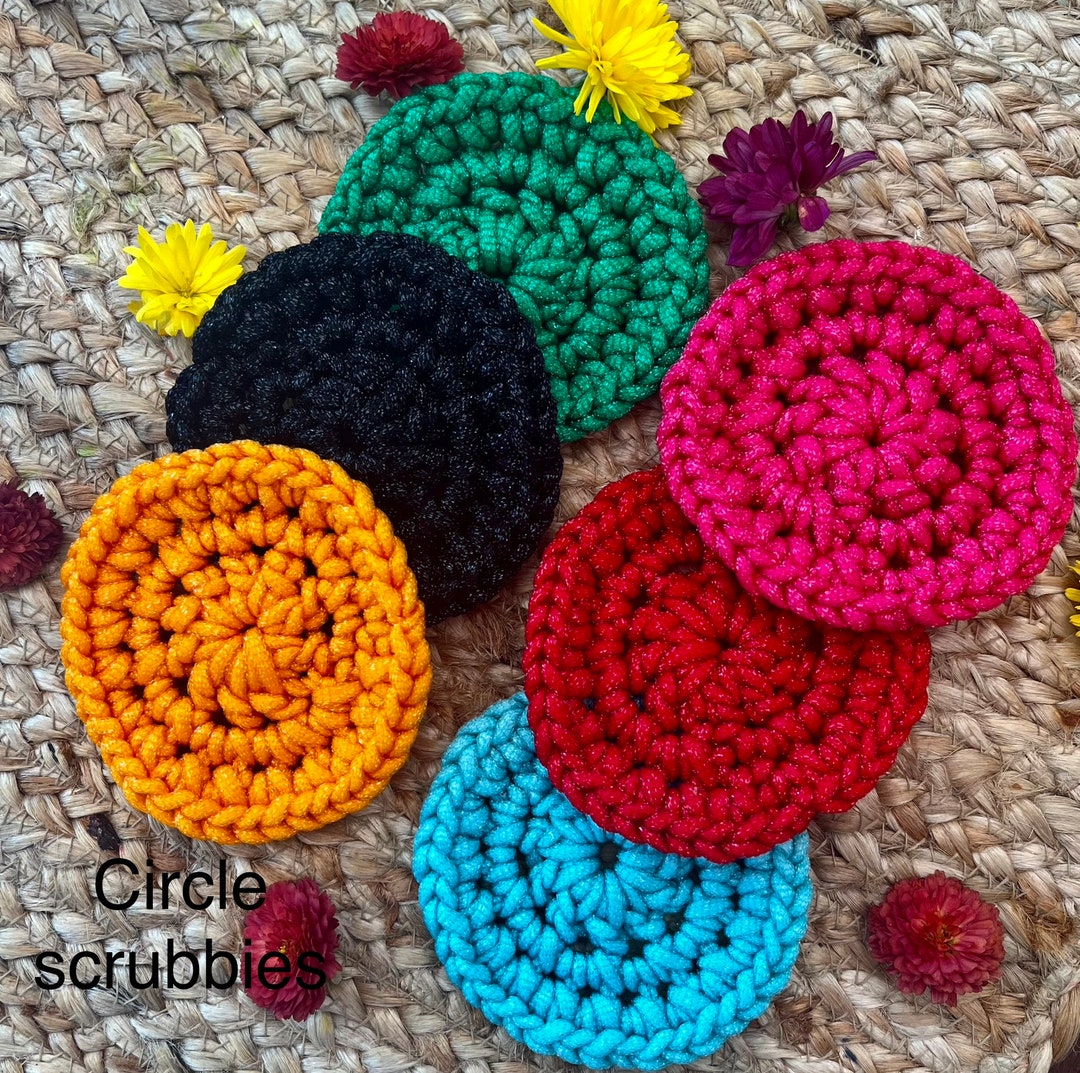 Circle Dish Scrub, Crochet Dish Scrubbies, Handmade Dish Scrub - Etsy
