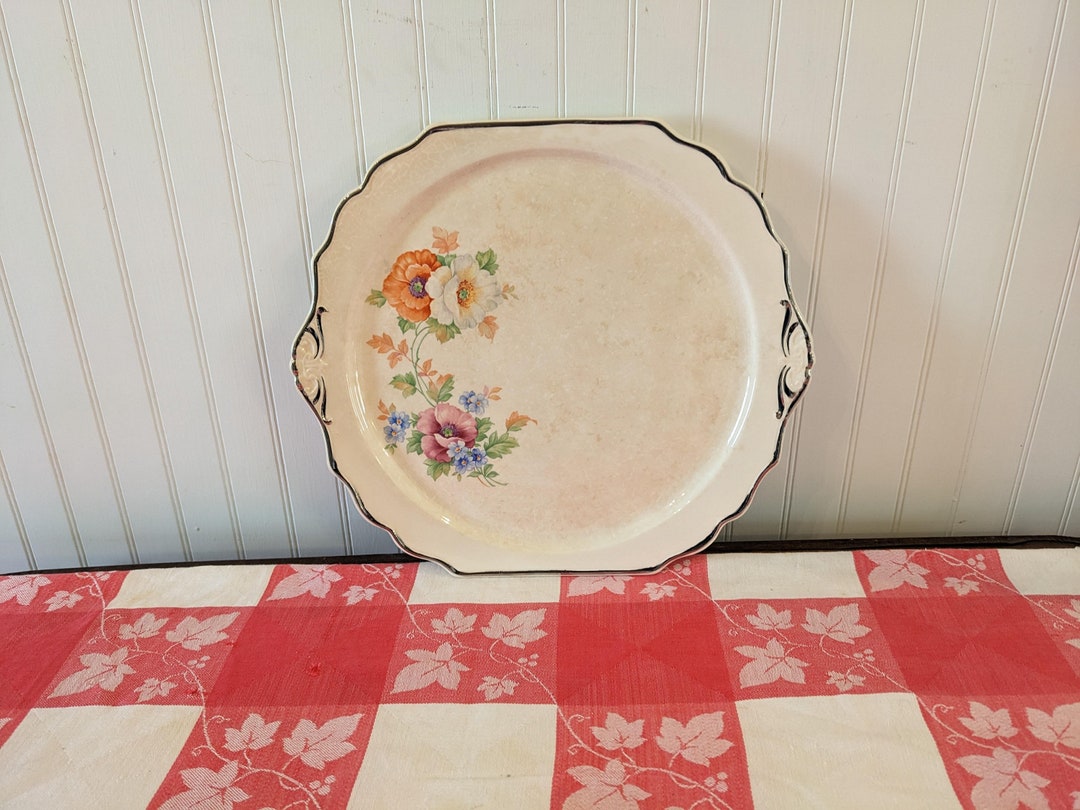 Vintage Harker Bakerite Hotoven Amy Cake Platter Platinum - Etsy