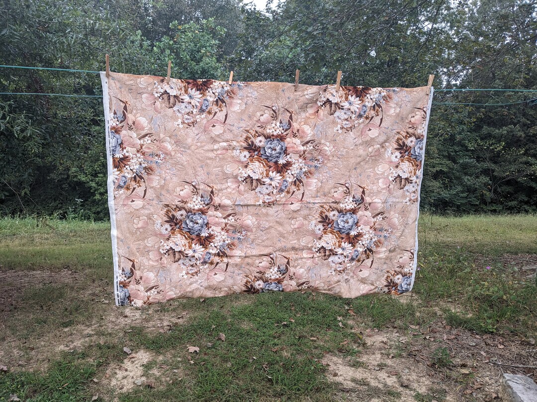 Vintage Floral Quaker Fabric Upholstery Fabric, 38 L X 55 W, Marked ...
