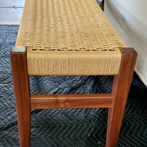 Beautiful Walnut Bench With a Hand-woven Danish Cord Seat - Etsy