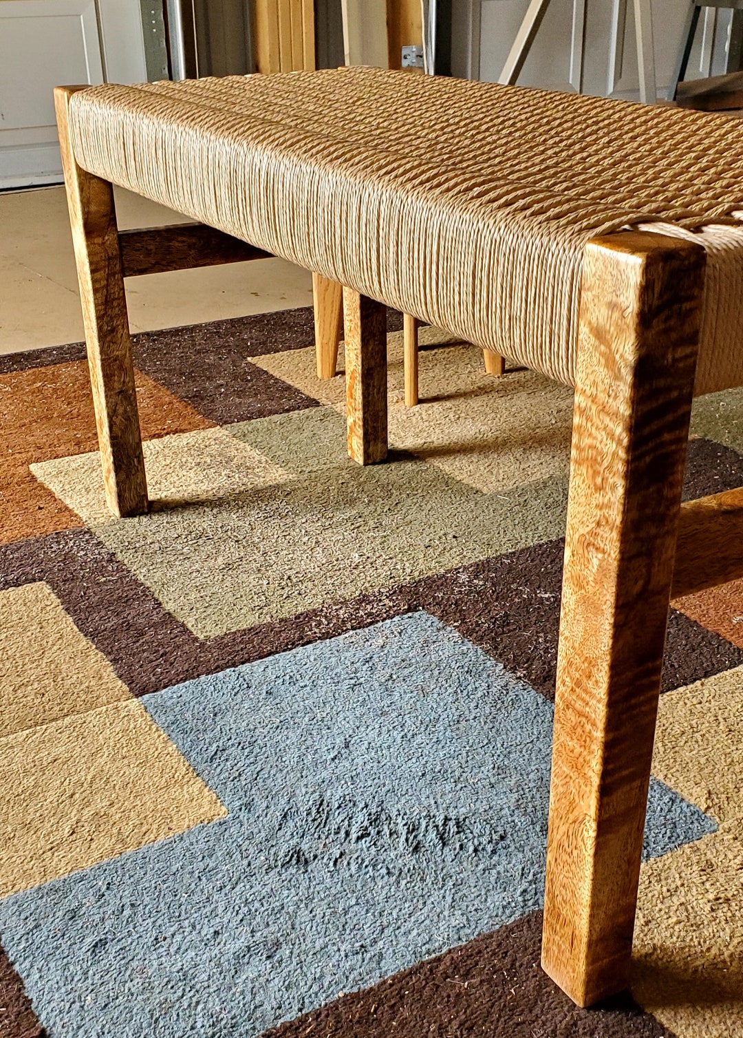 Handmade Hawaiian Curly Mango Bench With Danish Cord. - Etsy