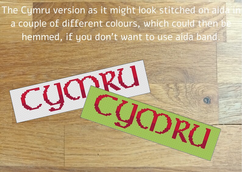 Cross Stitch Chart (PDF Download) Wales or Cymru Bookmark - Quick and ...