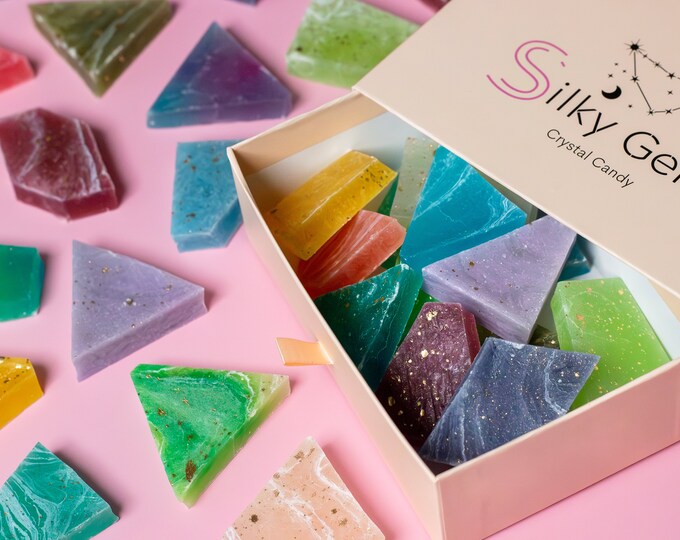 The Gemmies Handmade Kohakutou Candy, Multiple Flavored, Crystal Candy ...