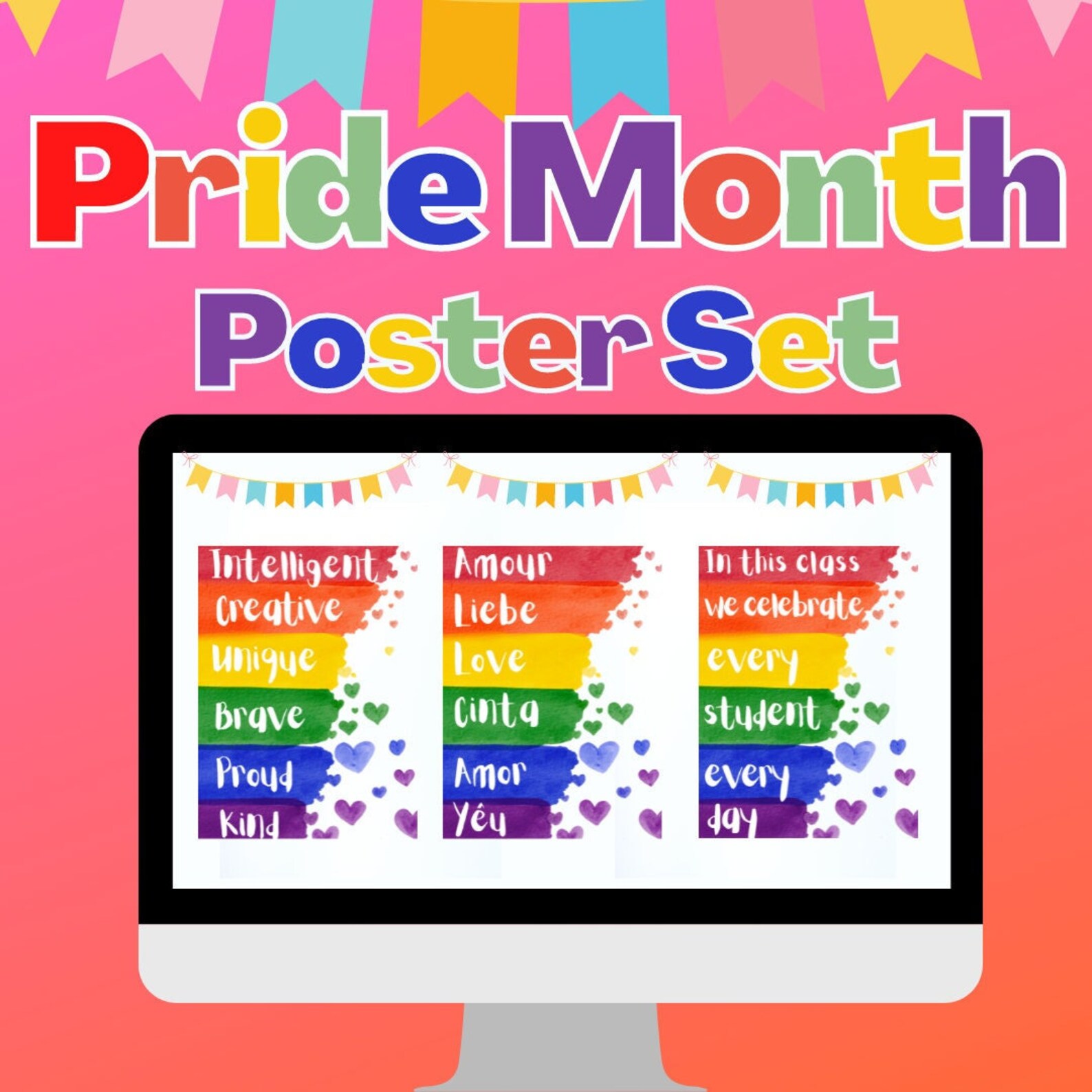 Pride Month Classroom Poster Set - Etsy
