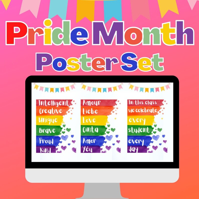 Pride Month Classroom Poster Set - Etsy